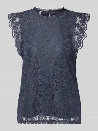 Pieces Shaped Fit Blusentop mit Spitzenbesatz Modell OLLINE