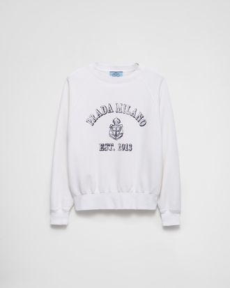Prada Sweatshirt aus Baumwolle mit Rundhalsausschnitt