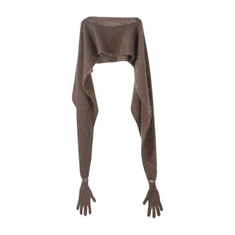 Moschino Stola Mohair Con Guanti - - Jackets - Damen - Braun - ONE SIZE