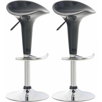 Clp Ensemble de tabourets de 2 pc &eacute;l&eacute;gants en plastique en plastique Swivels r&eacute;glables en diff&eacute;rentes couleurs