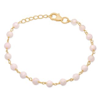 Frk. Lisberg Femme, Accessoires, Jaune, Taille: ONE Size Bracelet en argent sterling avec chalc&eacute;doine rose