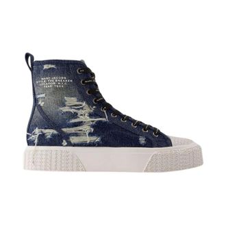 Marc Jacobs Femme, Chaussures, Bleu, Taille: 36 EU Baskets montantes en patchwork denim