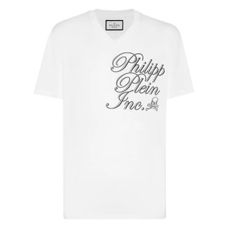Philipp Plein T-Shirt V-Neck - - Tops - Herren - Wei&szlig; - XL