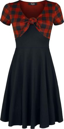 Rock Rebel by EMP Damen schwarzes Kleid mit Karomuster XXL