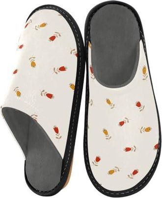 HMZXZ Pantoufles &agrave; fleurs color&eacute;es pour homme et femme, motif floral printanier, pantoufles dint&eacute;rieur, chaussettes dint&eacute;rieur, chaussures de chambre &agrave; couc