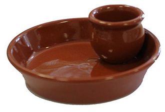 Fackelmann Petite Assiette &agrave; Olives en c&eacute;ramique, Bol &agrave; Olives en Terre Cuite avec r&eacute;cipient pour noyaux dolives, Assiette pour collations, Couleur Naturelle, &Oslash;1