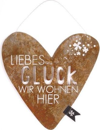 Good old Friends Herzschild Liebes Gl&uuml;ck wir wohnen Hier