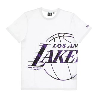New Era Homme, Tops, Blanc, Taille: 2XL NBA Logo Tee Los Angeles Lakers