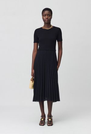 Claudie Pierlot Langes Kleid Teli aus Materialmix