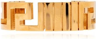 Versace Femme, Accessoires, Jaune, Taille: M Brass Bracelet with Greek Pattern