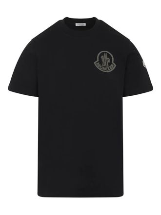 Moncler t-shirt en coton à patch logo - Noir