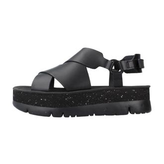Camper Stilvolle Flache Sandalen f&uuml;r Frauen - - Shoes - Damen - Schwarzk - 38 EU
