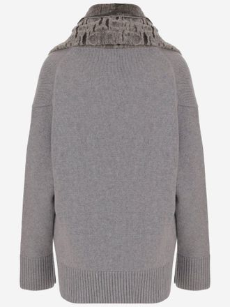 Niccol&ograve; Pasqualetti Womens Open-Front Wool-Cashmere Sweater Grey
