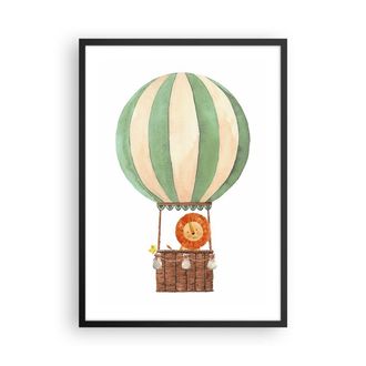 Arttor Wandposter Art Prints 50x70cm Poster Schwarzrahmen Ballon L&ouml;we Kinder K&uuml;che Wanddeko Bild Wand Kunstdruck Deko Wandbilder Dekoration Wohnzimmer Schlaf