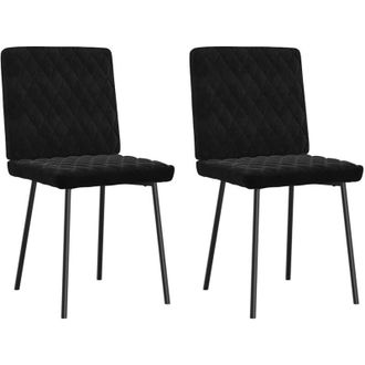vidaXL Esszimmerst&uuml;hle 2 Stk. Schwarz Samt - Vidaxl