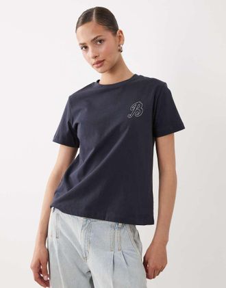 Barbour Rosalieb - T-Shirt in Marineblau mit Logo-Navy