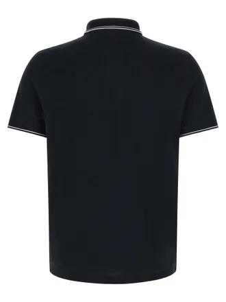 Stone Island Logo-Embroidered Cotton Piqu&eacute; Polo Shirt - Black