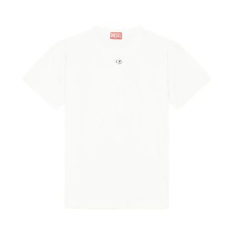 Diesel Femme, Tops, Beige, Taille: 38 FR T-normy-od-s1 girocolle maniche corte logo D ovale
