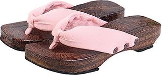 Holibanna 1paire Sandales Bois Japonaises à Talons Hauts Pour Femmes Tongs Créatives Été Pantoufles Élégantes Et Confortables Bois Modèle