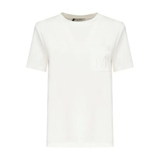 Max Mara Femme, Tops, Blanc, Taille: 38 FR T-shirt en Coton Blanc Polos