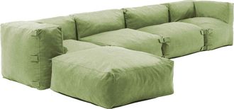 Oviala Garten-Ecksofa, modular, 5-Sitzer, Kaktusgr&uuml;n - Mixi