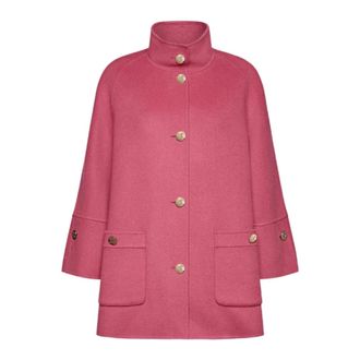 Elena Miro Femme, Manteaux, Rose, Taille: 36 FR Manteau court en double tissu