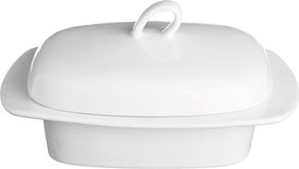 Price & Kensington Simplicity Butterdose mit Deckel, Porzellan, Wei&szlig;