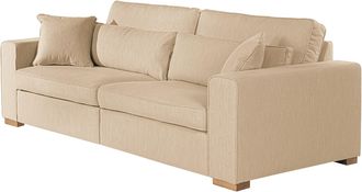 Maison Belfort home24 Big-Sofa Braun/Beige Webstoff Meara 254 x 85 x 104cm Landhaus