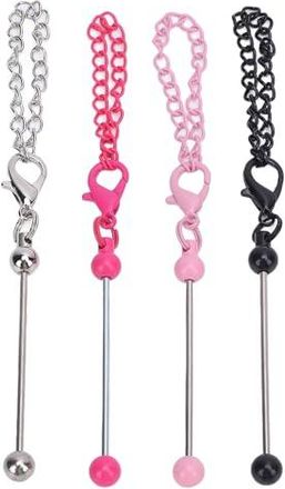 Generic 4 Pi&egrave;ces Barre de Porte-Cl&eacute;s Perl&eacute;e 12.5 Cm Porte-Cl&eacute;s Perl&eacute;s en M&eacute;tal color&eacute; pour Sacs &agrave; Main Sacs &agrave; Dos