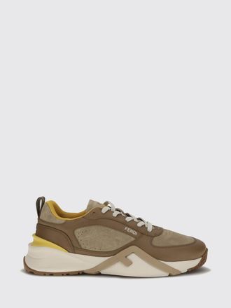 Fendi Low-Top-Sneaker Flow von aus Glatt- und Velours-Kalbsleder