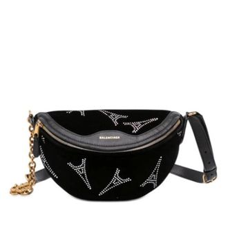 Balenciaga Sac banane vintage Balenciaga orn&eacute; de cristaux - Femme - Pre-owned - Noir - Taille: ONE Size