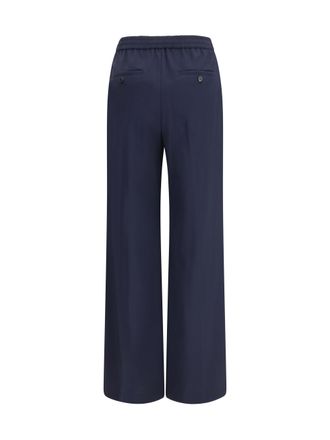 Max Mara Womens Trousers Mallo Pants Blue Fleece Wool (ovis Aries)