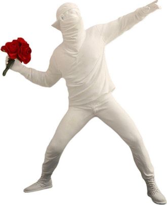 Generic Baokuan Skulptur Dekoration, Skulpturen Banksy Blumenwerfer Statue Modell Moderne Ornamente Figur Stabil F&uuml;r Desktop, Tisch, Wohnzimmer, Schlafzimmer