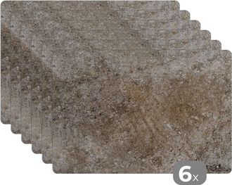 MuchoWow Placemats Platzdeckchen Platzset Tischset 6-teilig Tischdeko Untersetzer 45x30 cm Beton - Rost - Industrie