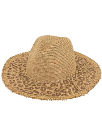 styleBREAKER Hut Panama Strohhut mit Leoparden Muster