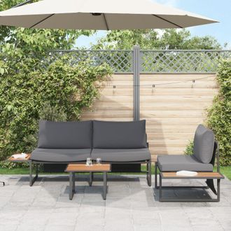 vidaXL Garten Essgruppe 3 pcs Anthrazit Stahl Vidaxl