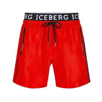 Iceberg Logo Badeshorts - - Swimwear - Herren - Rot - XL