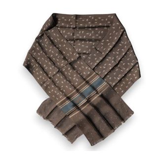 Dolce & Gabbana Homme, Accessoires, Brun, Taille: ONE Size Écharpe Châle de Luxe en Soie