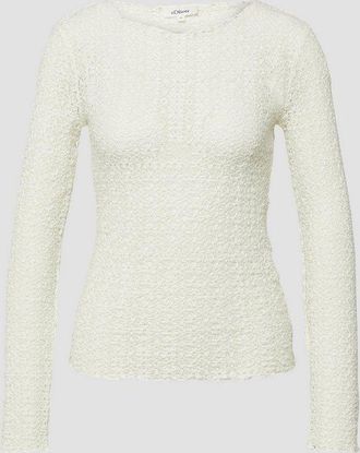 s.Oliver Kurzarmshirt T-Shirt Leichtes Spitzenshirt im Slim Fit