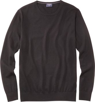 Olymp Herren Pullover Rundhals Casual.Strick,Plain Jersey,Regular fit,schwarz 68,L