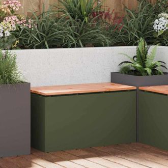 vidaXL vidaXL Banc de jardin Vert olive 80 x 40 x 43 cm Acier