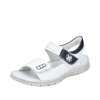 Rieker Femme V0852 Sandale, Blanc, 39 EU