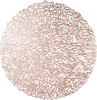 SOLUSTRE PVC Tischsets Rund 2 St&uuml;ck rutschfest Hitzebest&auml;ndig mit Sonnenblumenmotiv Ros&eacute;gold f&uuml;r Zuhause Restaurant Hotel