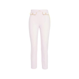 Elisabetta Franchi Rose Crepe Hose mit Piping - - Trousers - Damen - Rosa - XL