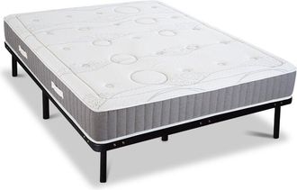 Olympe Literie Ensemble INTUITION 140x200 cm Matelas M&eacute;moire de forme + Sommier M&eacute;tal