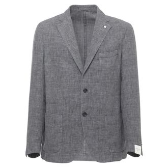 Lubiam Homme, Vestes, Gris, Taille: XL Veste en Lin et Laine