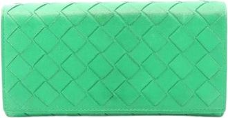 Bottega Veneta Portefeuille long bifold en cuir Intrecciato Pre-owned - Femme - Pre-owned - Vert - Taille: ONE Size