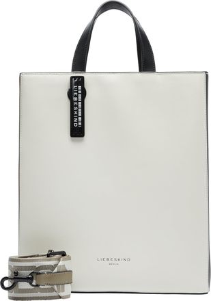 Liebeskind Liebeskind Berlin Paperbag Tote M - Paperbag Tasche aus Leder mit Jacquard-Schultergurt & Logodetails I Damen-Tasche | Leder Handtasche Damen | Womens