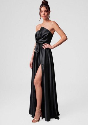Ombre Abendkleid Damen Abendkleid mit asymmetrischem Dekollet&eacute; Schwarz M (kein Set, 1-tlg) in Unifarbe