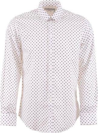 Dolce & Gabbana Homme, Chemises, Blanc, Taille: XL Doted Long Sleeve Shirt